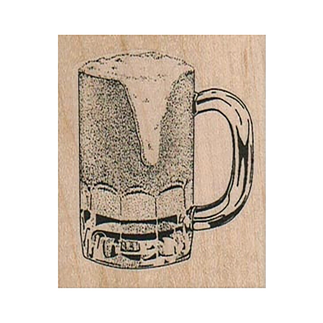 Foamy Mug of Beer RUBBER STAMP, Beer Mug Stamp, Beer Stamp, Beer Lover ...