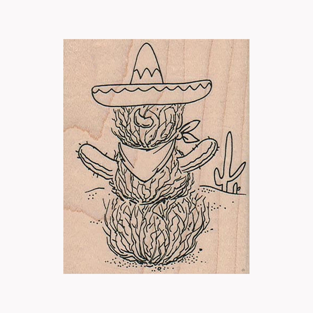 Desert Snowman RUBBER STAMP, Christmas Stamp, Desert Christmas Stamp ...