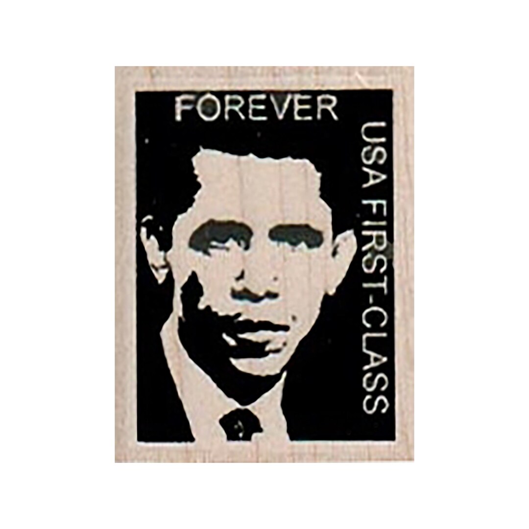 Obama Postoid RUBBER STAMP, Postage Stamp, Mail Stamp, Mixed Media ...