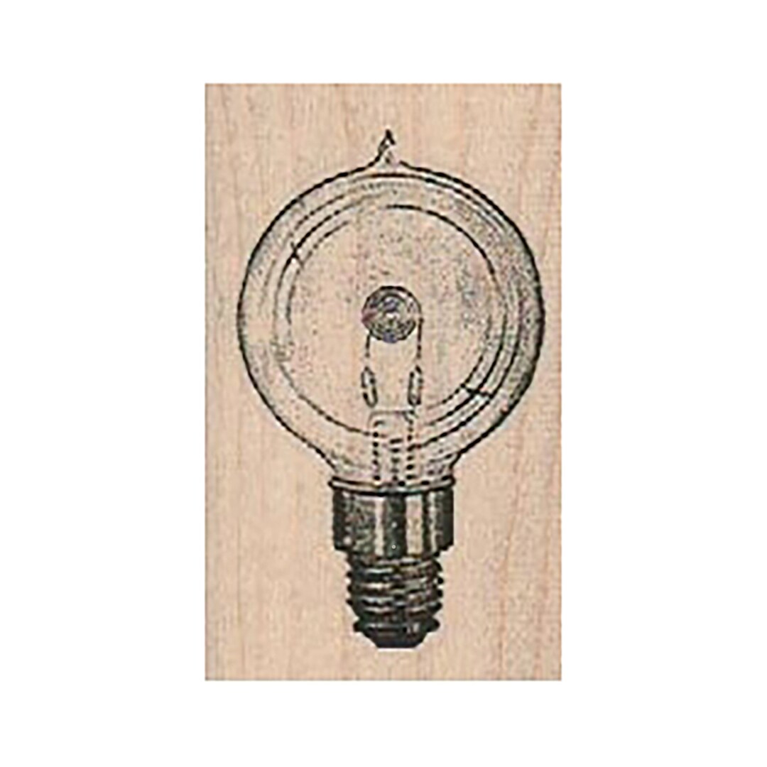 Steampunk Round Lightbulb RUBBER STAMP, Light Stamp, Light Bulb Stamp ...