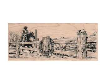Cowboy Riding Horse RUBBER STAMP, Cowboy Stamp, Horse Riding Stamp ...