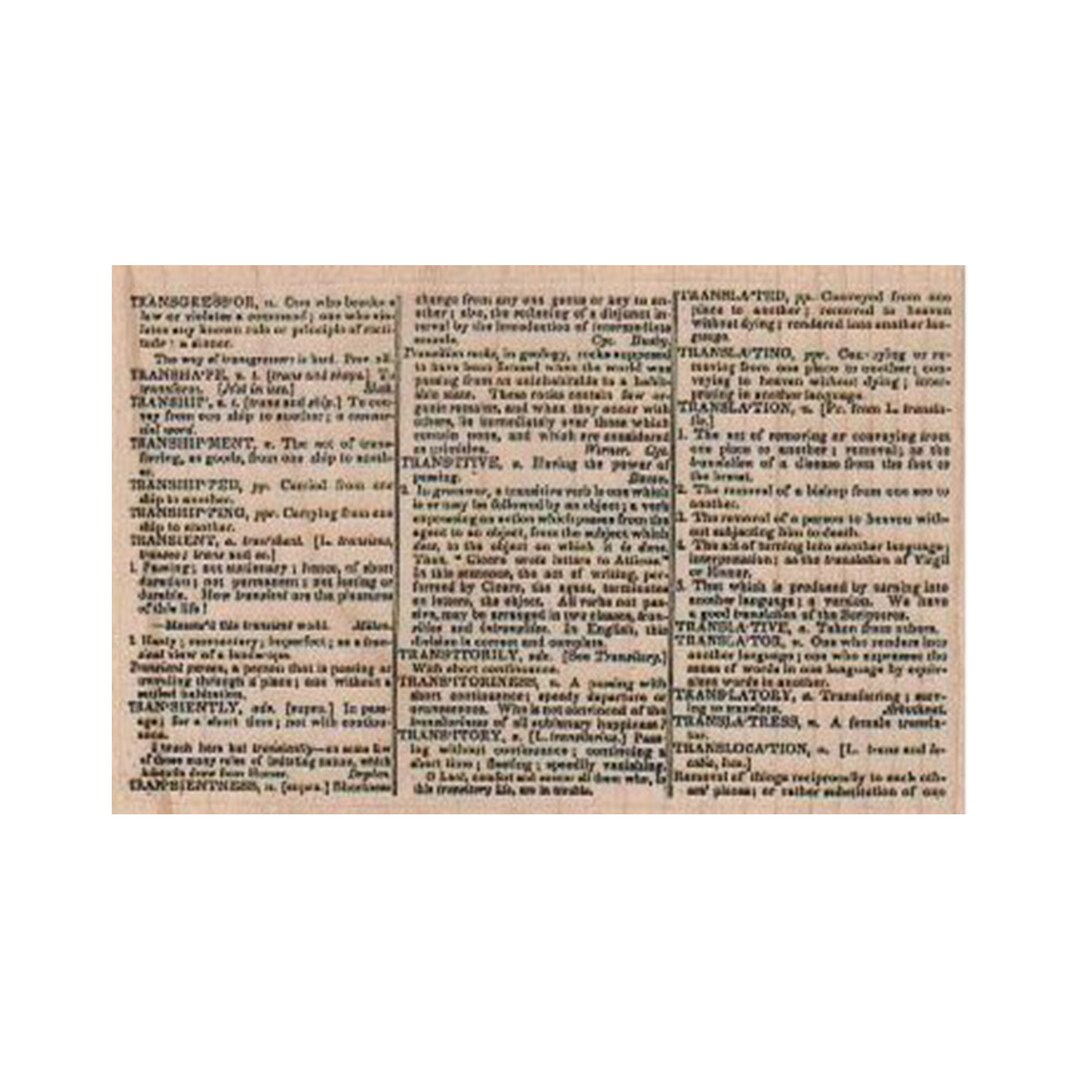 Dictionary Page RUBBER STAMP, Background Stamp, Mixed Media Stamp ...