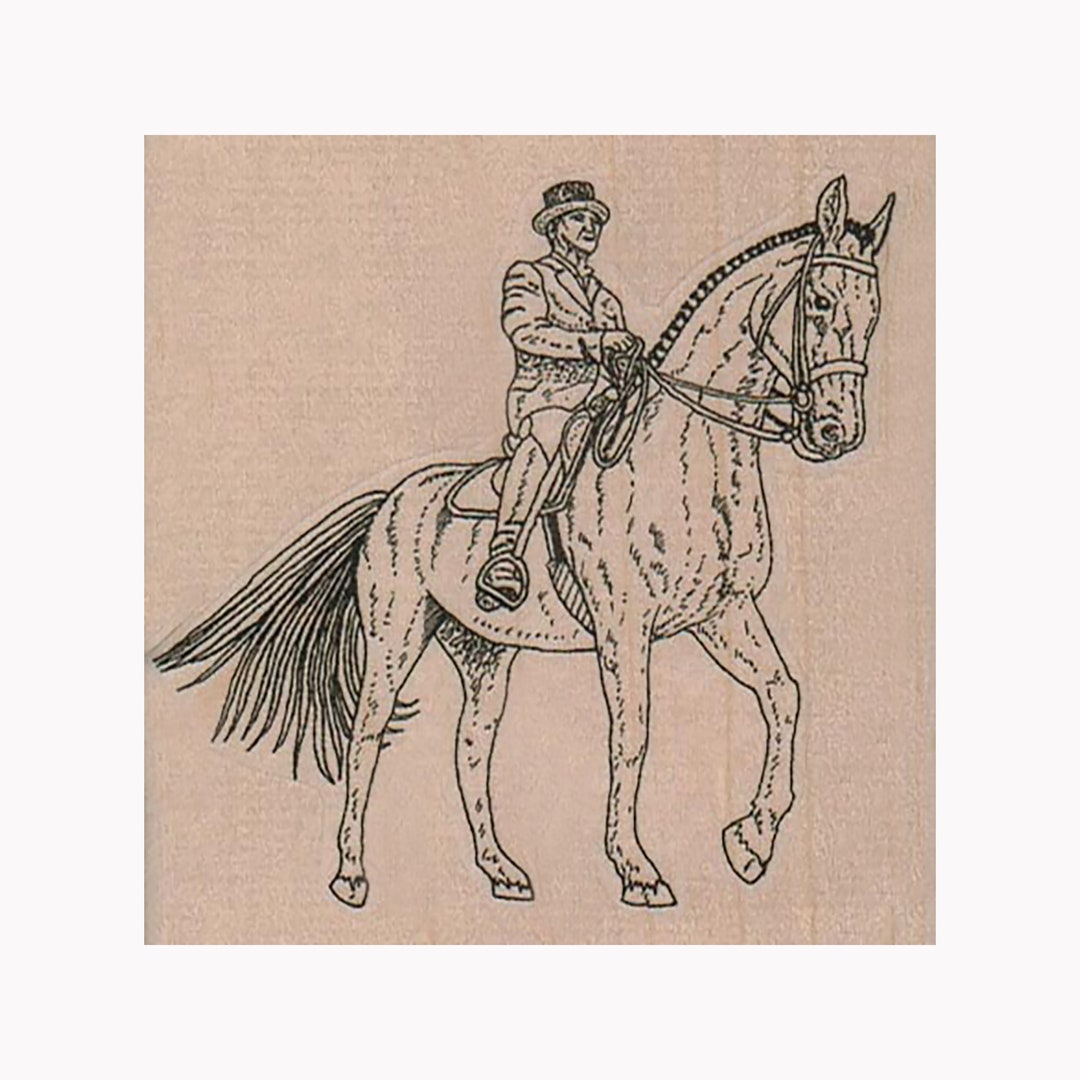 Equestrian on Horse RUBBER STAMP, Equestrian Stamp, Horse Stamp ...