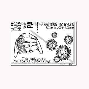 Covid19 Collection Unmounted Rubber Stamp Sheet, Mask Stamp, Toilet ...