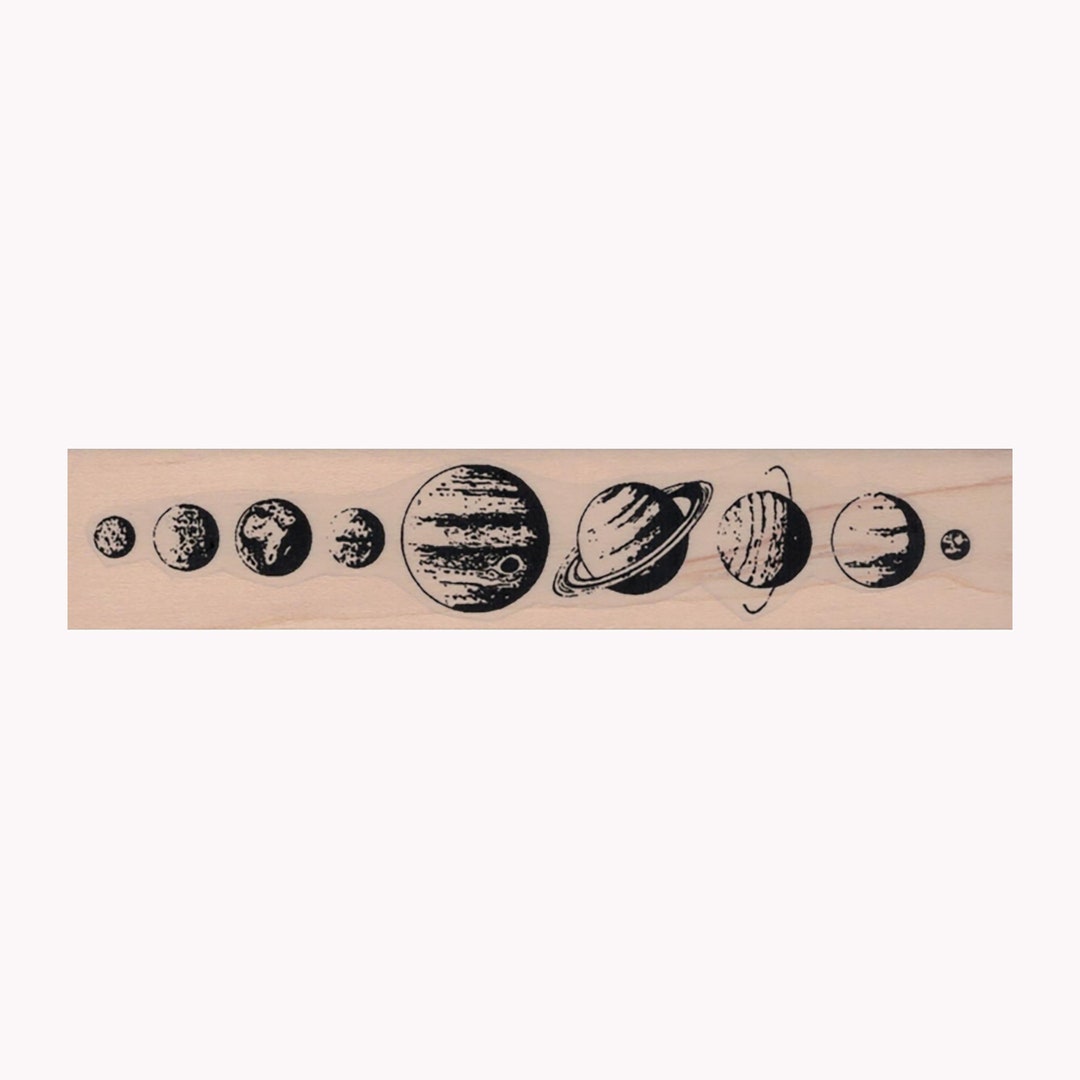 Planets of the Solar System RUBBER STAMP, Space Stamp, Planets Stamp ...