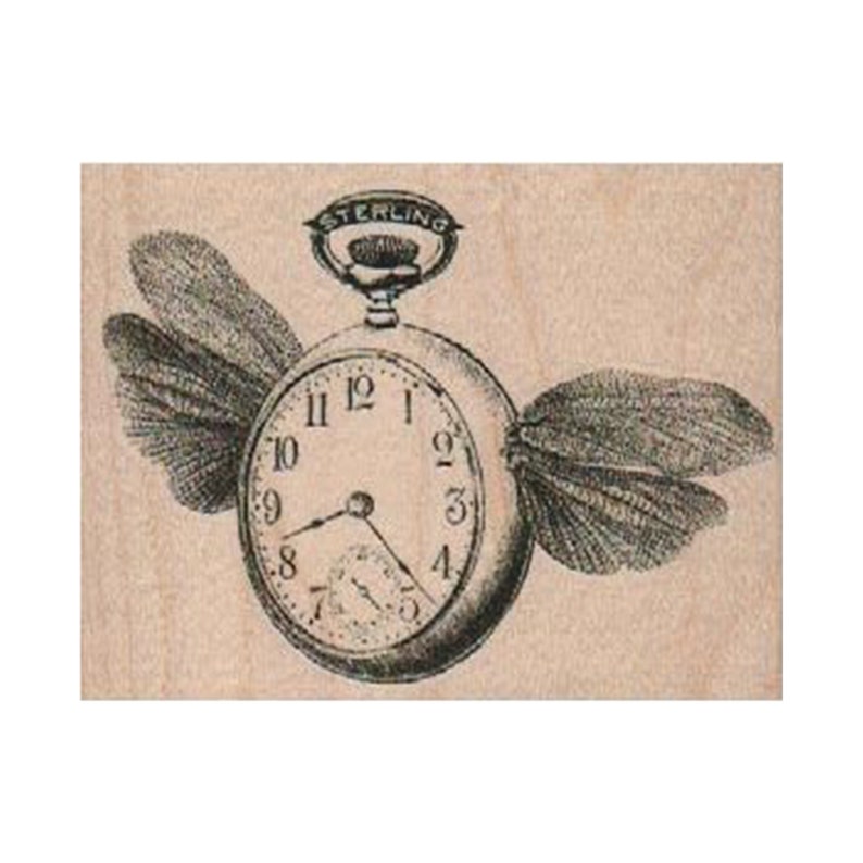 Flying Watch RUBBER STAMP Pocket Watch Stamp Watch Stamp - Etsy