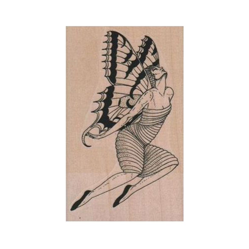 Butterfly Lady RUBBER STAMP Fantasy Stamp Fairy Stamp - Etsy