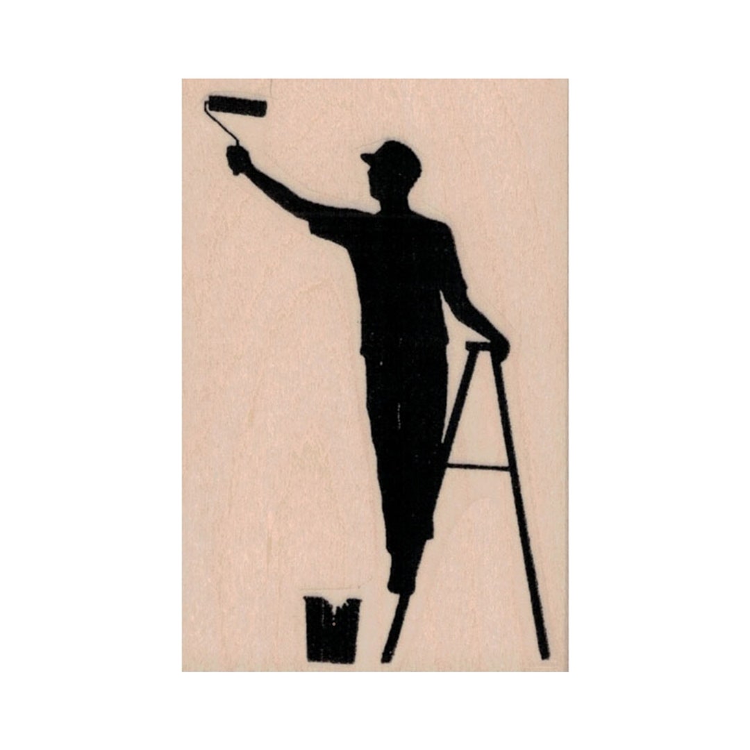 Banksy Ladder Painter RUBBER STAMP, Painter Stamp, Artist Stamp ...