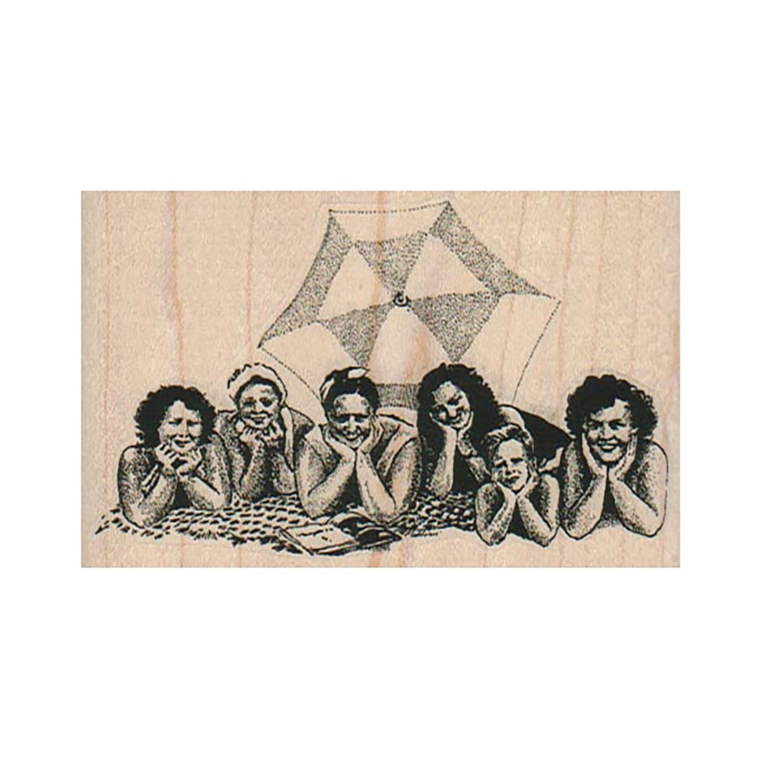 Beach Bunch RUBBER STAMP, Beach Ladies Stamp, Sun Bathing Stamp, Beach ...