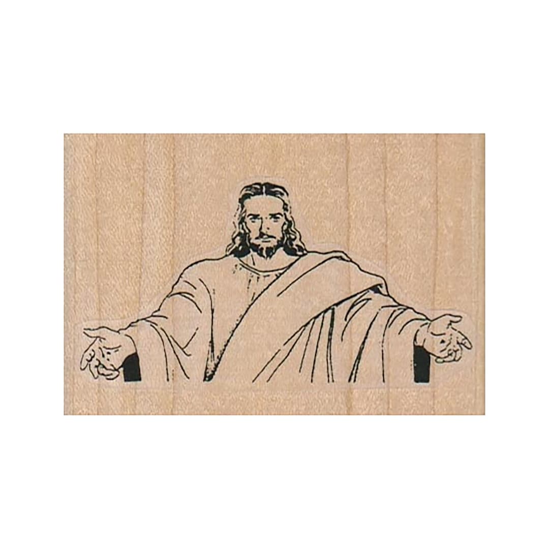 Welcoming Jesus RUBBER STAMP, Christian Stamp, Religious Stamp, Jesus ...