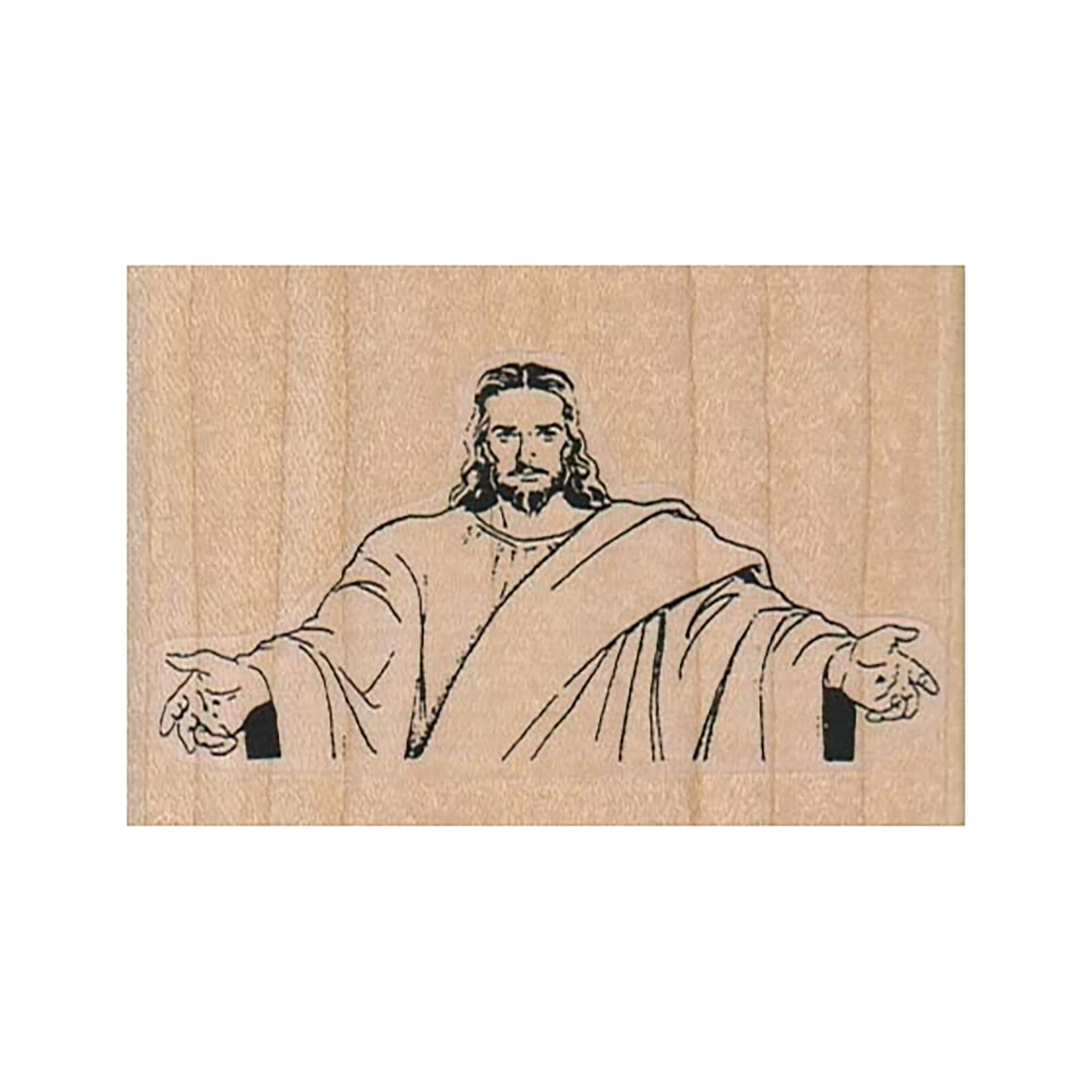 Welcoming Jesus RUBBER STAMP, Christian Stamp, Religious Stamp, Jesus ...