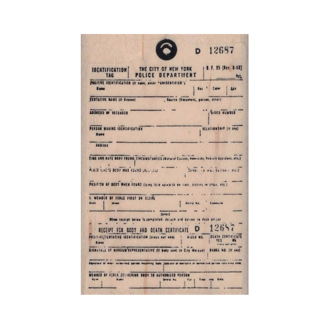 Police Toe Tag Rubber Stamp Police Stamp NY Police - Etsy