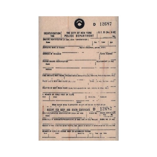 Police Toe Tag Rubber Stamp Police Stamp NY Police - Etsy