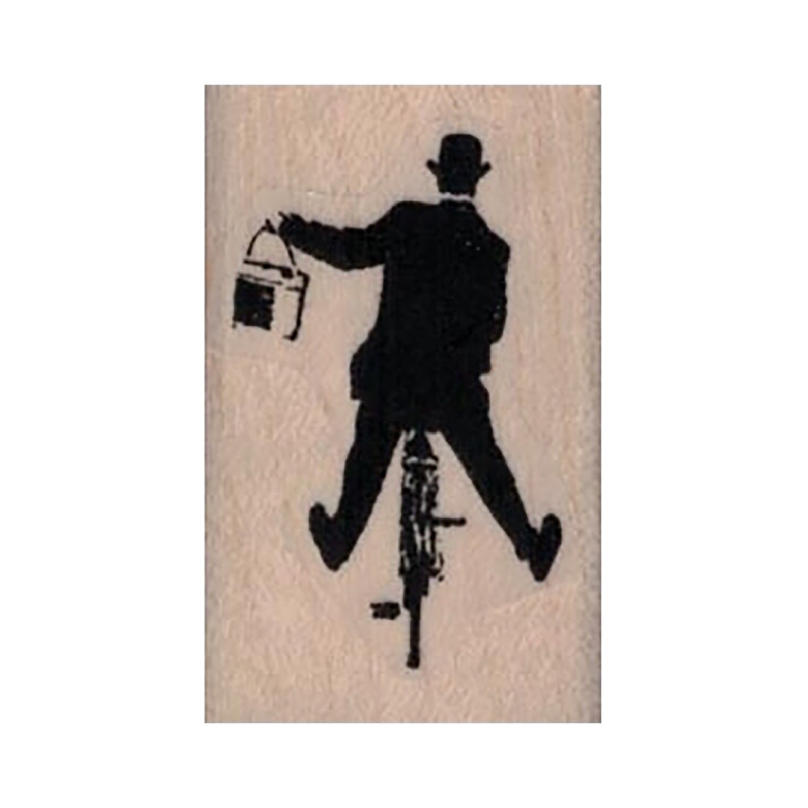 Banksy Man on Bicycle RUBBER STAMP, Banksy Stamp, Bicycle Stamp, Retro ...