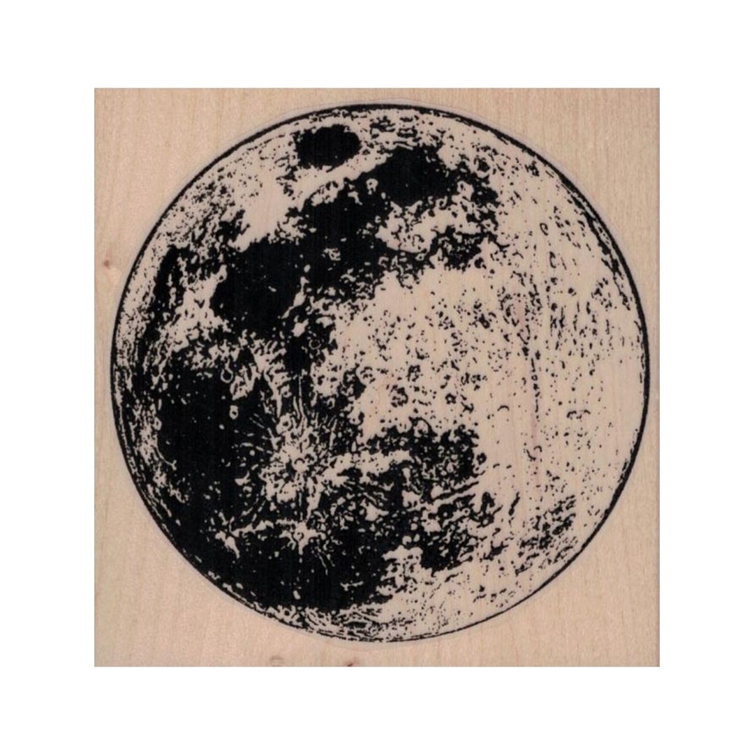 Moon RUBBER STAMP, Space Rubber Stamp, Moon Landing Stamp, Lunar Rubber ...