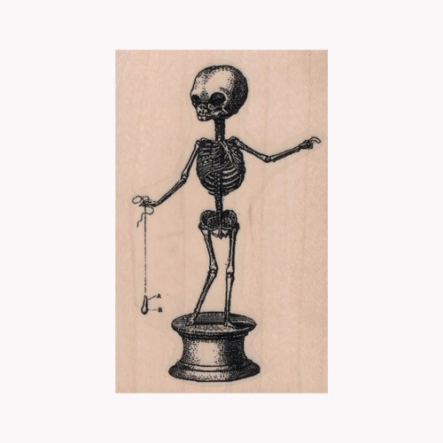 Creepy Skeleton RUBBER STAMP Halloween Stamp Skeleton - Etsy