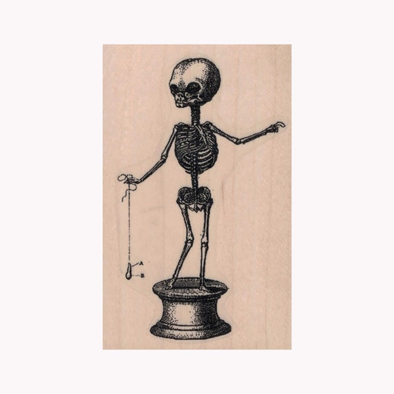 Creepy Skeleton RUBBER STAMP Halloween Stamp Skeleton | Etsy