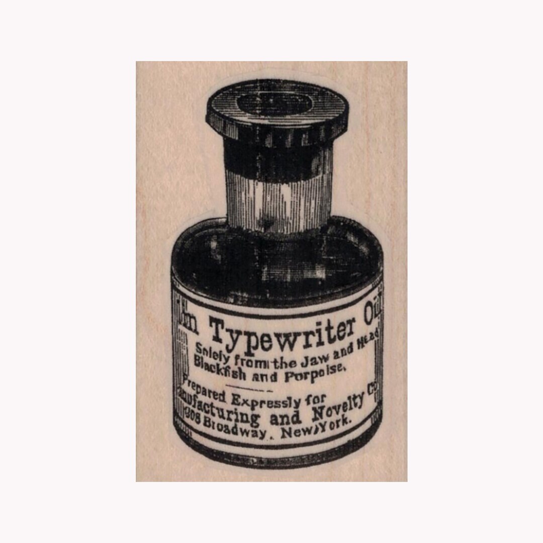 Vintage Typewriter Oil RUBBER STAMP, Typewriter Stamp, Vintage Stamp ...