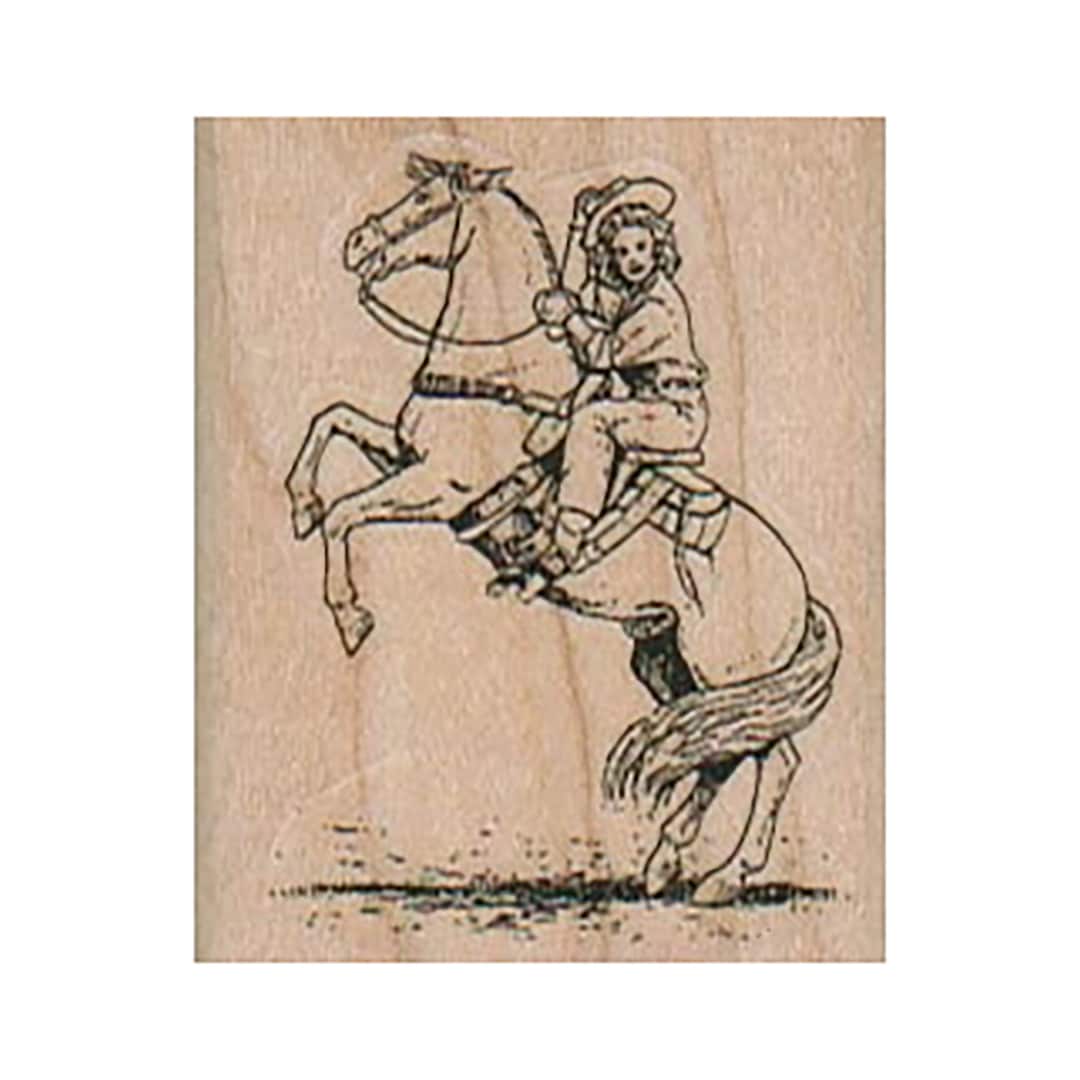 Cowgirl on Horse RUBBER STAMP, Cowgirl Stamp, Western Stamp, Old West ...