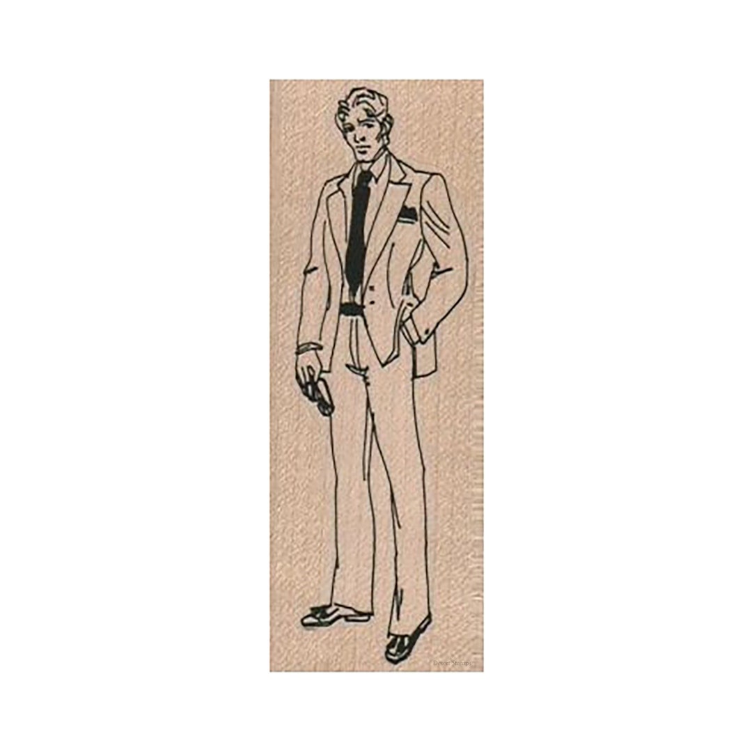 Man in Suit RUBBER STAMP, Suit Stamp, Businessman Stamp, Man Stamp ...