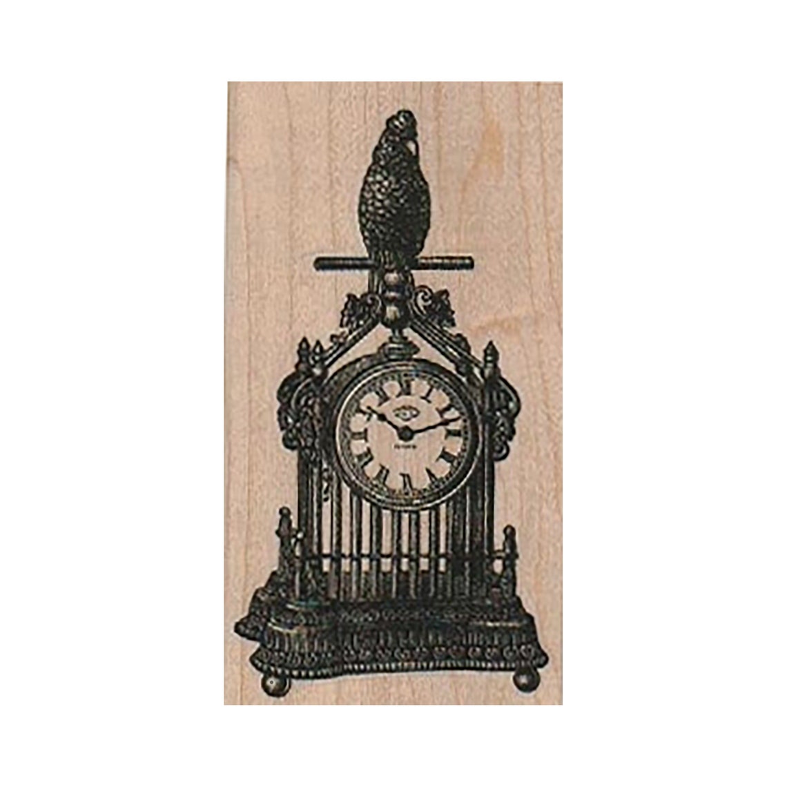 Bird Clock RUBBER STAMP Clock Stamp Time Stamp Steampunk | Etsy