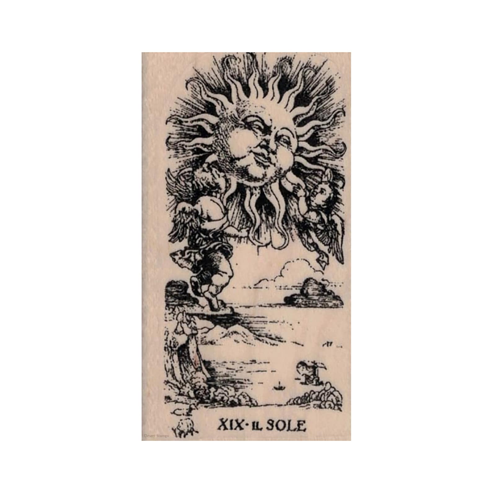 Tarot XIX the Sun RUBBER STAMP Fortune Teller Stamp Sun - Etsy