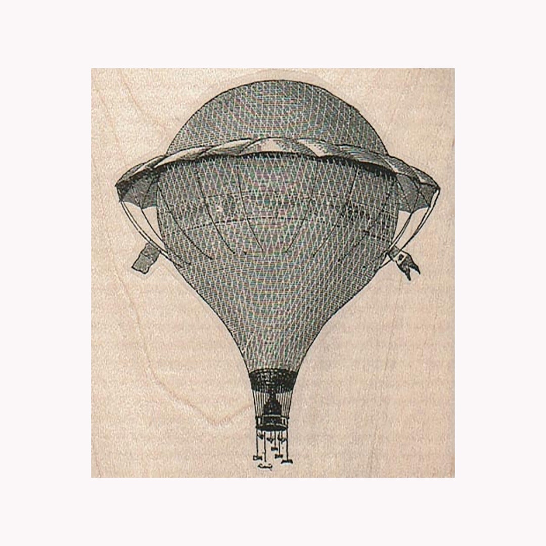 Victorian Balloon RUBBER STAMP, Victorian Stamp, Balloon Stamp, Hot Air ...
