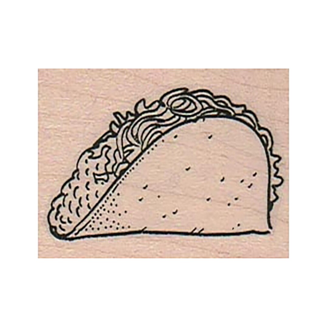 Taco RUBBER STAMP, Taco Tuesday Stamp, Taco Lover Stamp, Hard Shell ...
