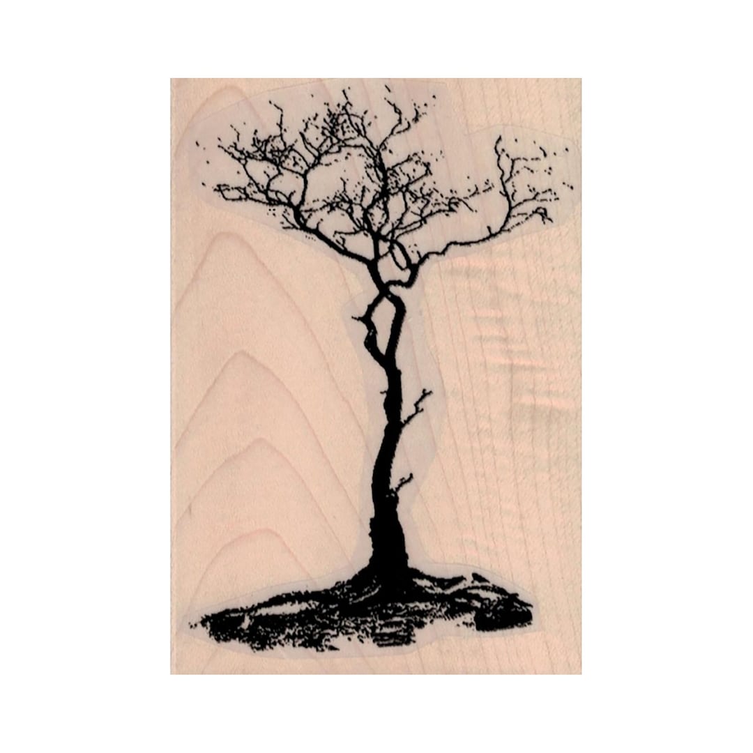 Weathered Tree RUBBER STAMP, Tree Stamp, Nature Stamp, Outdoor Stamp ...