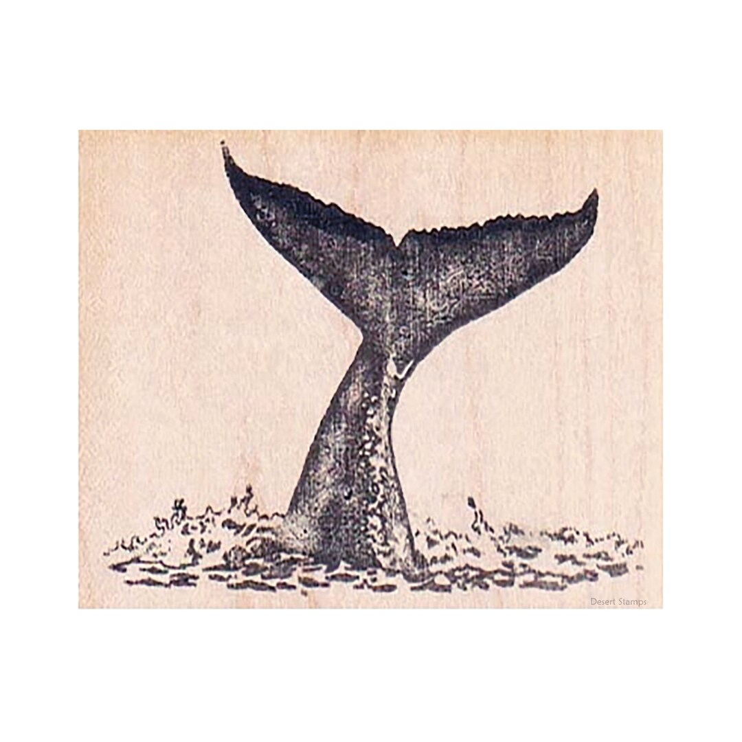 Whale Tail RUBBER STAMP, Whale Stamp, Ocean Stamp, Sea Life Stamp ...