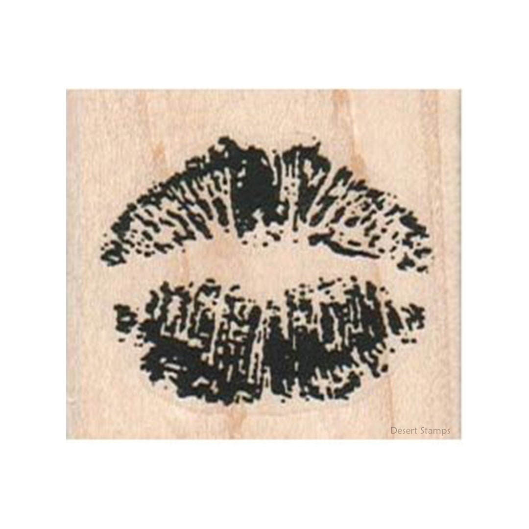 Kissing Lips RUBBER STAMP, Woman Stamp, Lady Stamp, Kissing Stamp ...