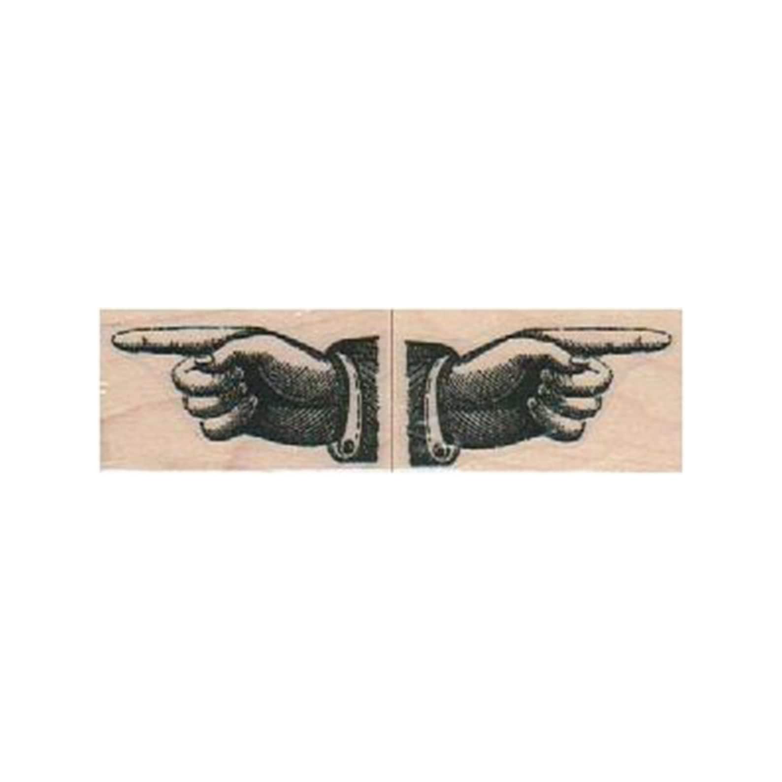 Set of 2 Hands Pointing RUBBER STAMP Hand Stamps Finger - Etsy