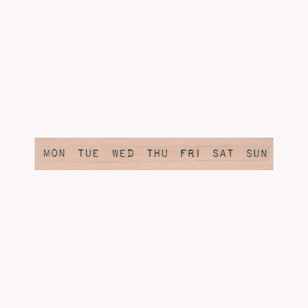 Planner Days of Week RUBBER STAMP, Daily Planner Stamp, Days of Week ...