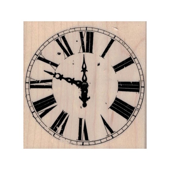 Clock Face RUBBER STAMP Clock Stamp Time Stamp Roman | Etsy