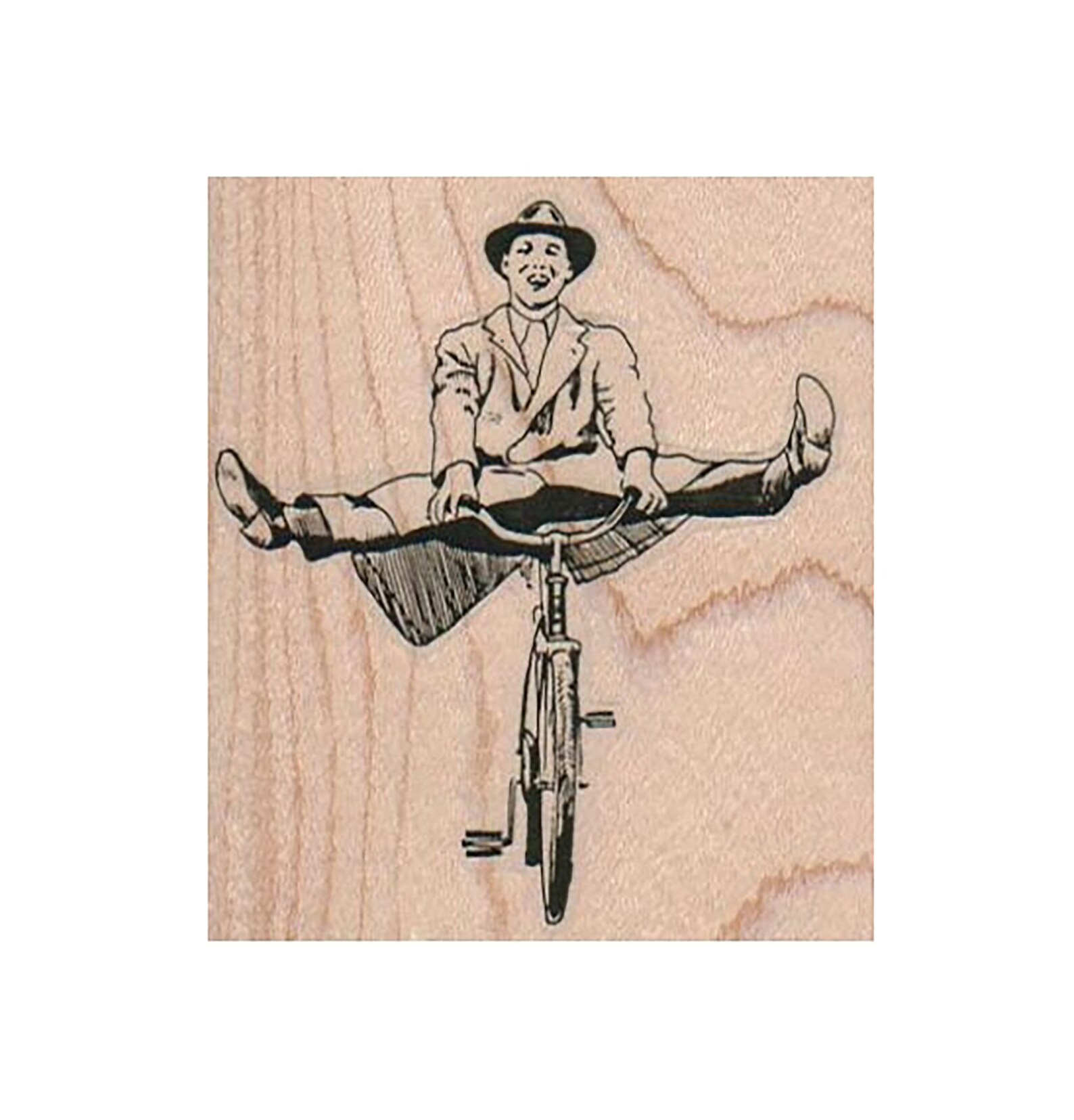 Bicycle Man RUBBER STAMP Bike Stamp Travel Stamp - Etsy