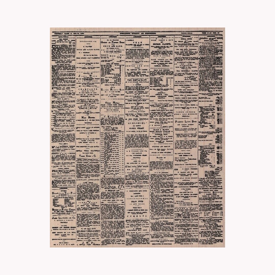 Sheet of Newsprint Background RUBBER STAMP, Background Stamp, Mixed ...