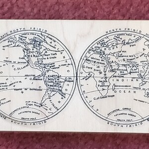 World Map Circles RUBBER STAMP, Map Stamp, Background Stamp, Mixed ...