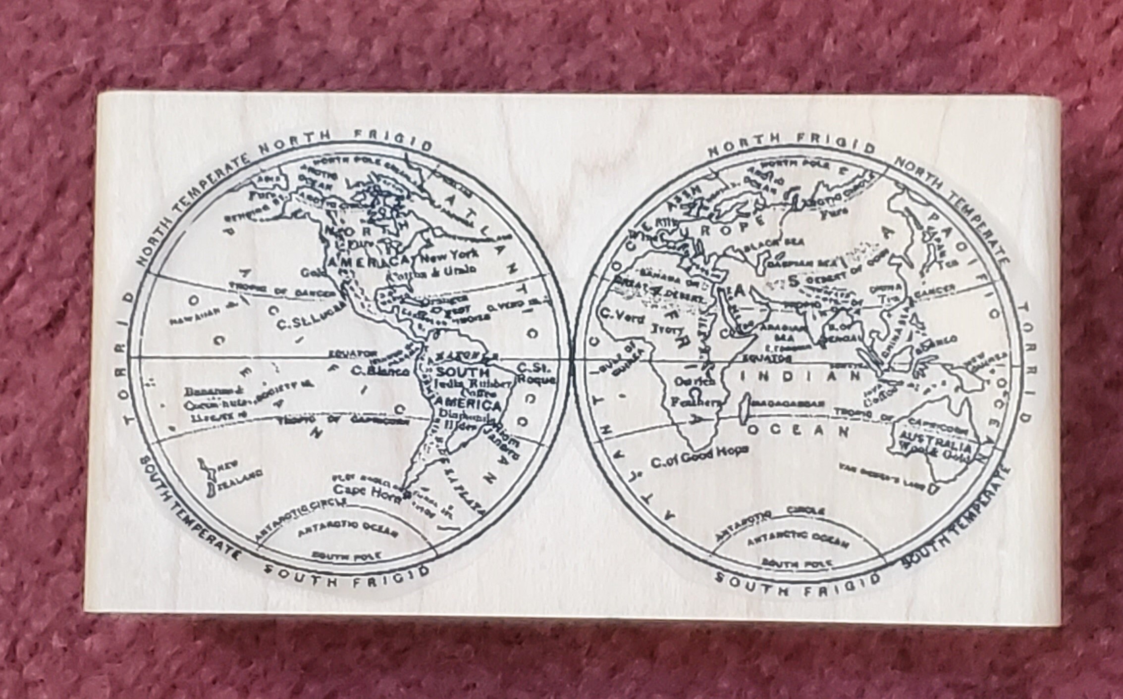 World Map Circles RUBBER STAMP Map Stamp Background Stamp - Etsy