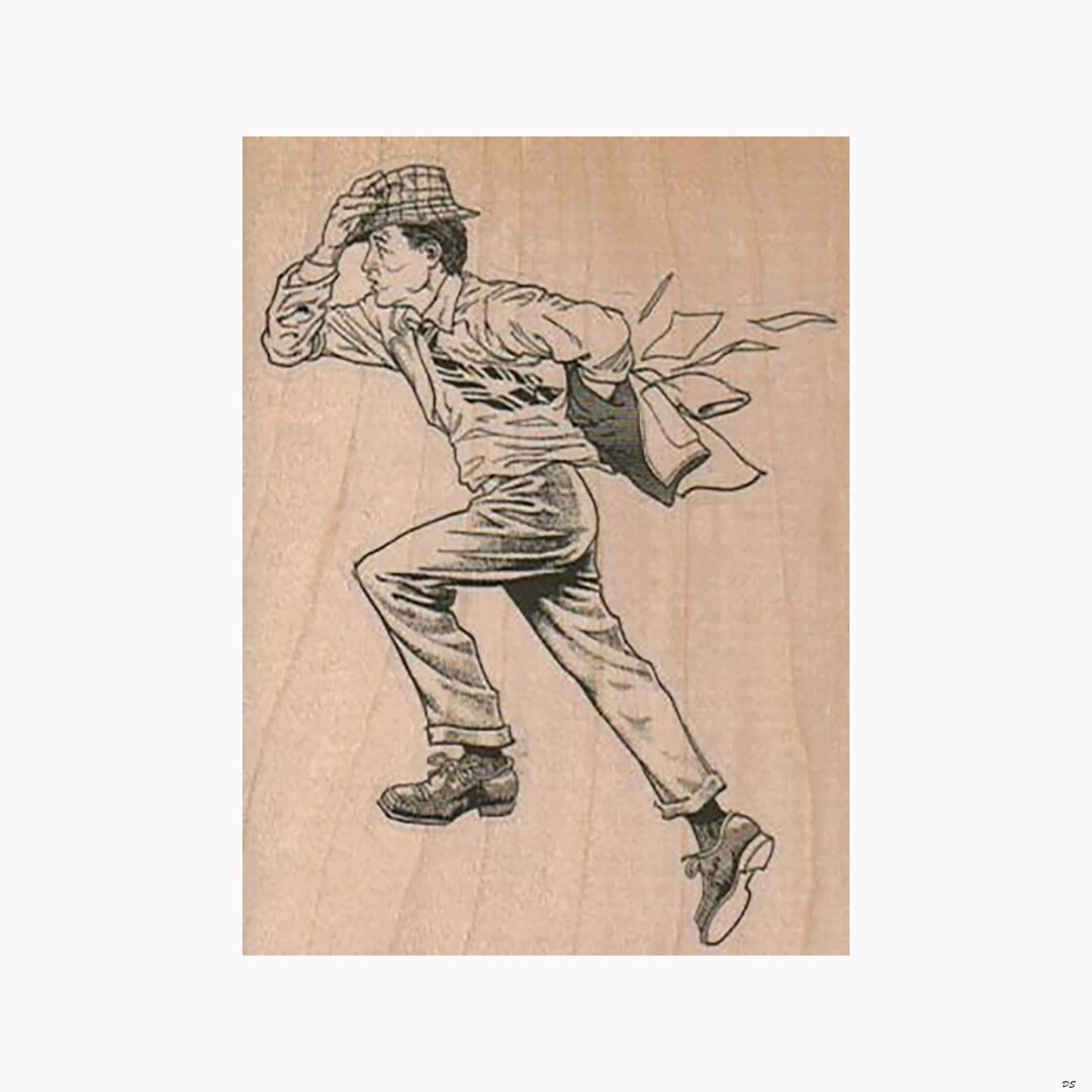 Running Man RUBBER STAMP, Suit Stamp, Businessman Stamp, Man Running ...