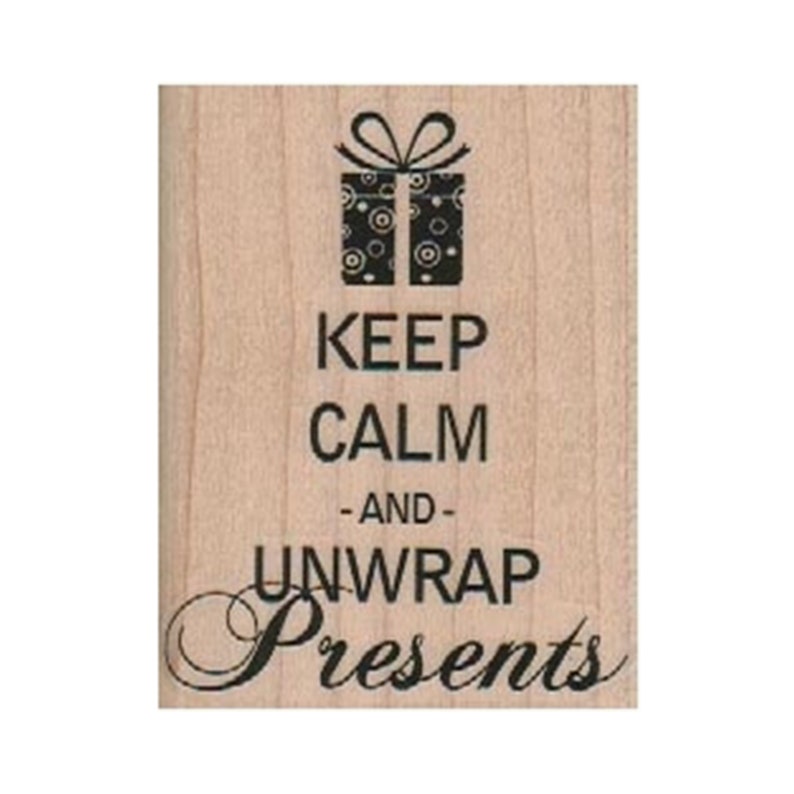 Keep Calm and Unwrap RUBBER STAMP Present Stamp Christmas - Etsy