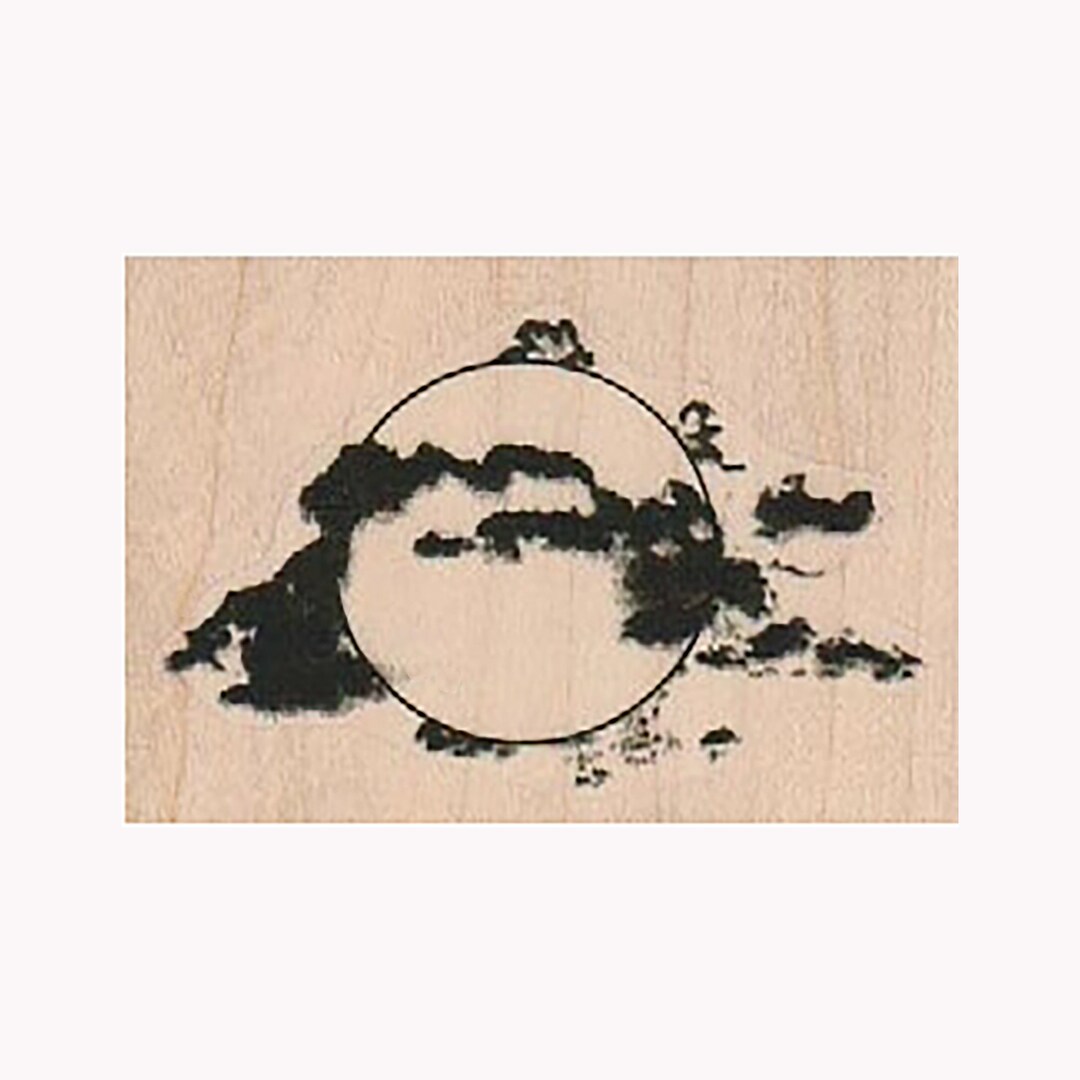 Full Moon and Clouds RUBBER STAMP, Halloween Stamp, Moon Stamp, Night ...