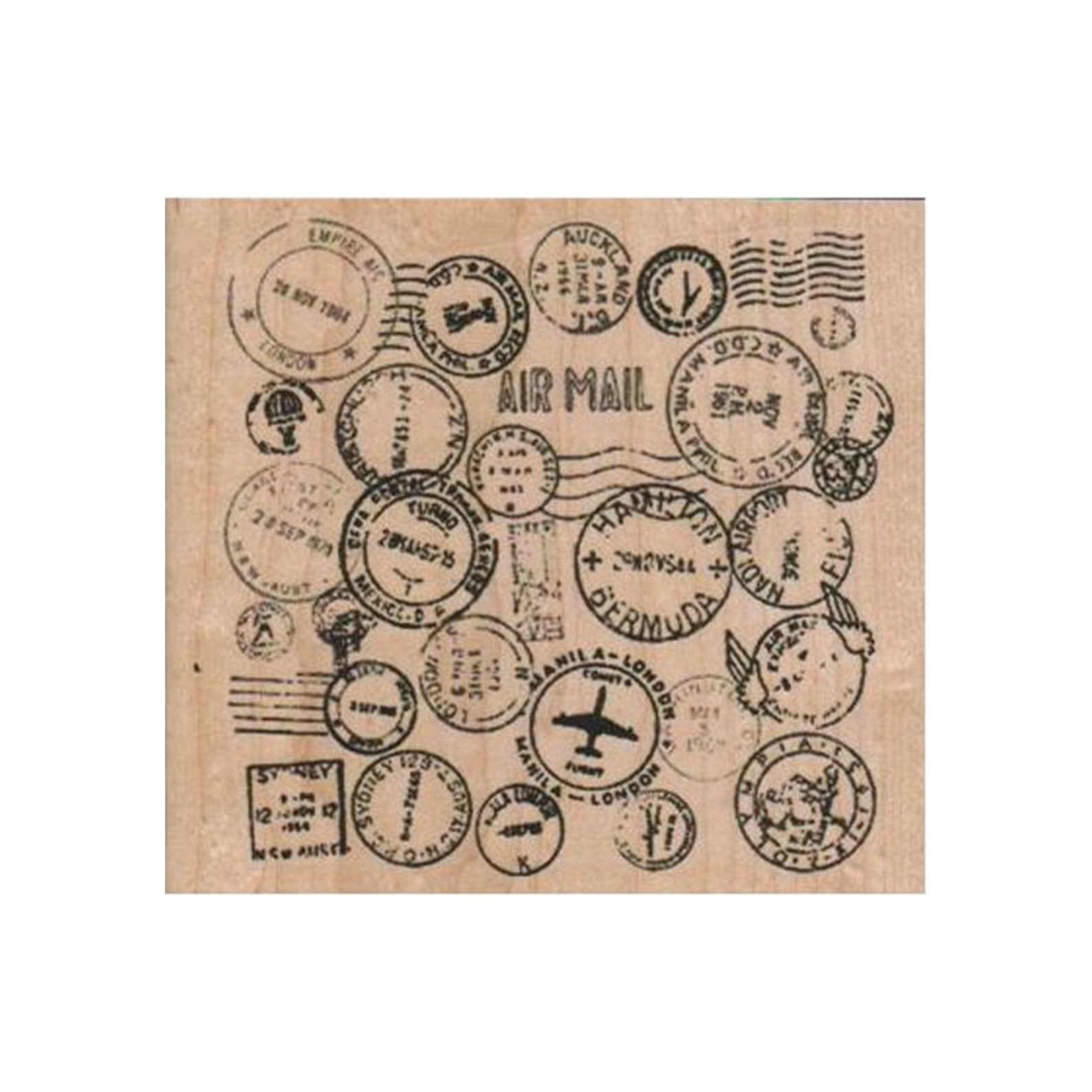Postal Background RUBBER STAMP, Background Stamp, Mixed Media Stamp ...