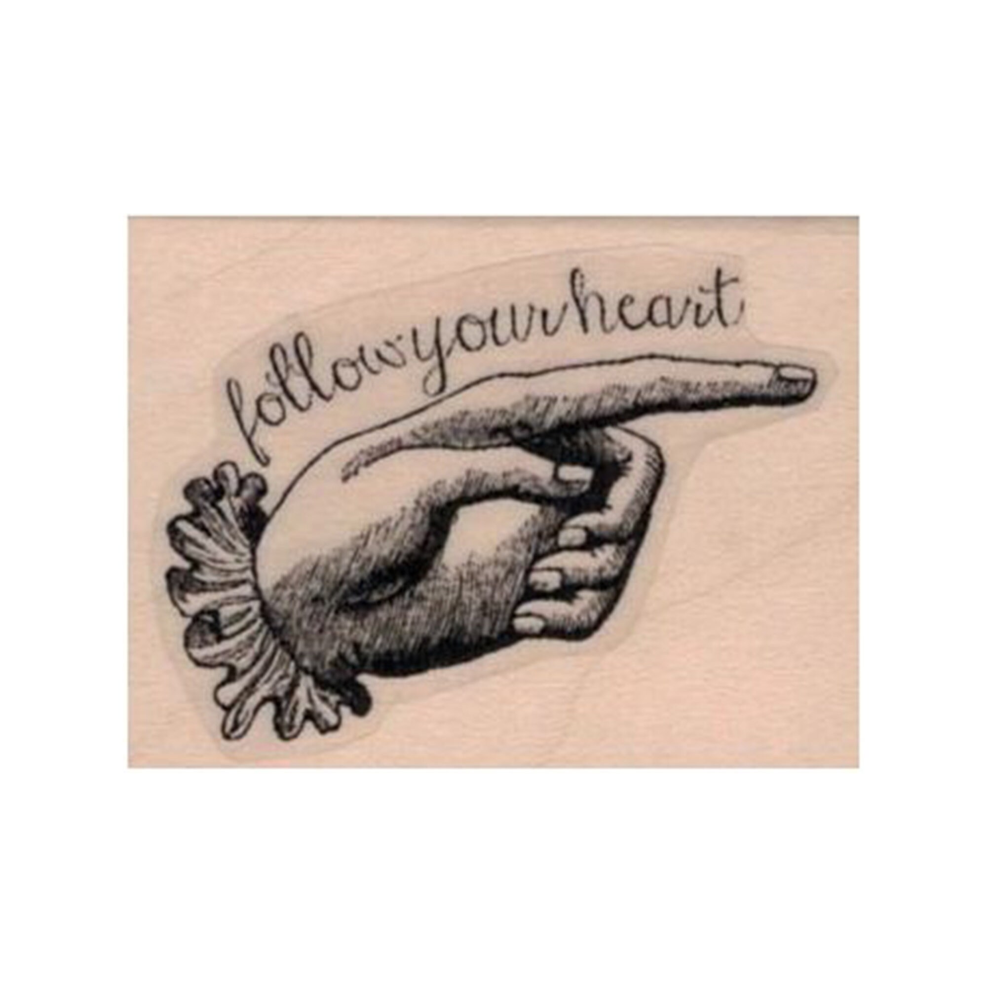 Follow Your Heart RUBBER STAMP Pointing Finger Stamp Hand - Etsy