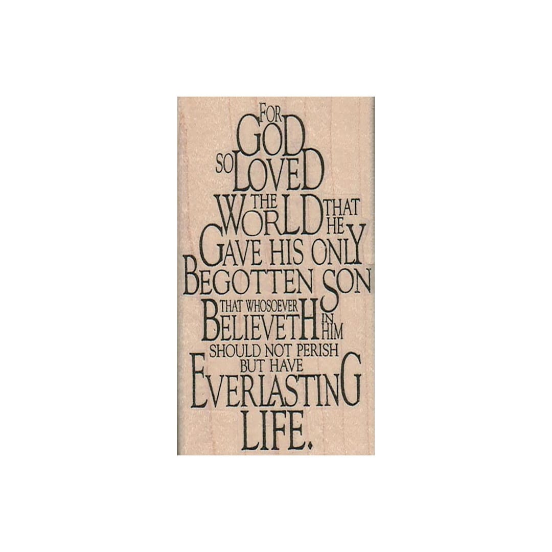For God so Loved the World RUBBER STAMP, Christian Stamp, Religious ...