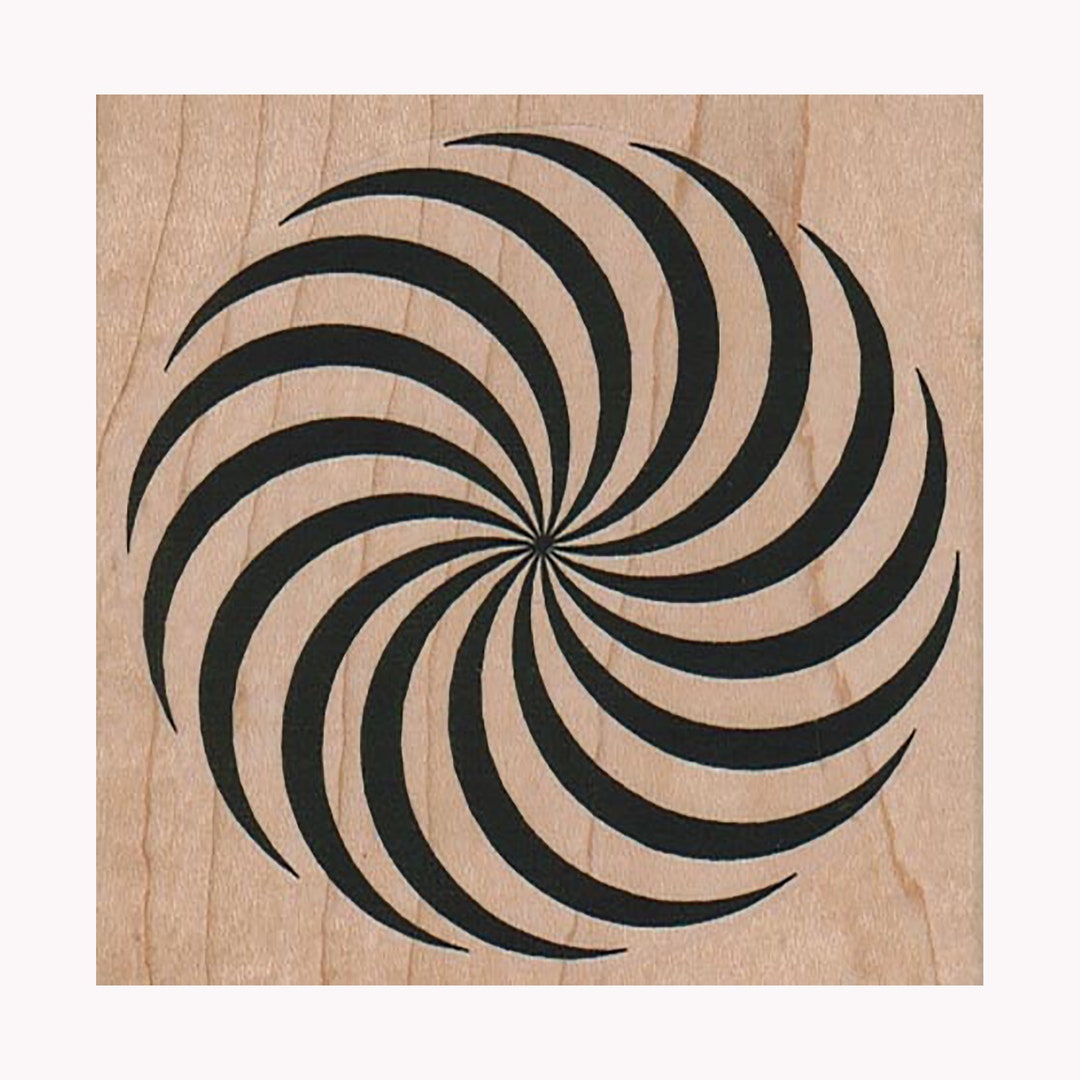 Spinning Circle RUBBER STAMP, Spiral Stamp, Round Stamp, Mixed Media ...