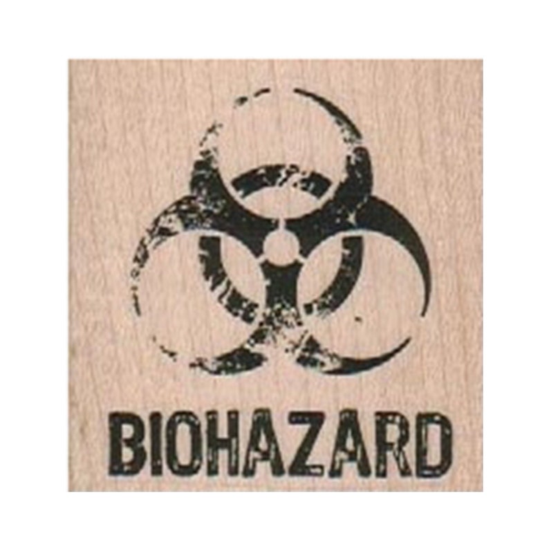 Biohazard RUBBER STAMP Bio Hazard Stamp Hazard Stamp - Etsy
