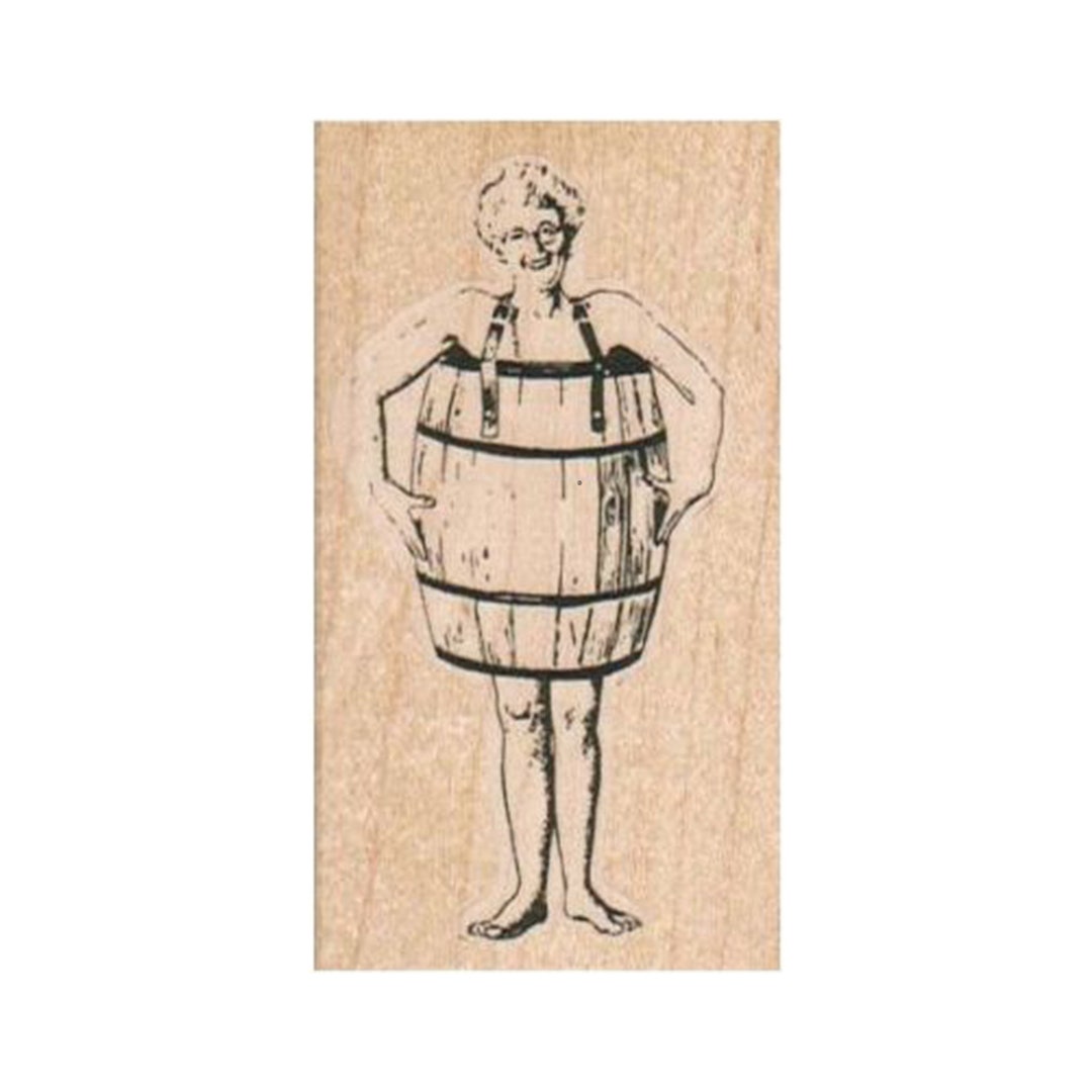 Barrel Lady RUBBER STAMP, Lady Stamp, Old Lady Stamp, Silly Lady Stamp ...