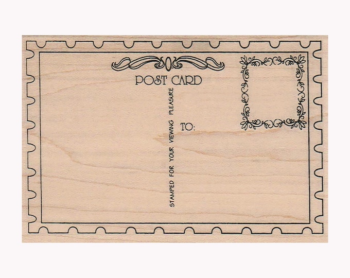 Post Card Back RUBBER STAMP, Post Card Stamp, Hand Made Postcards ...