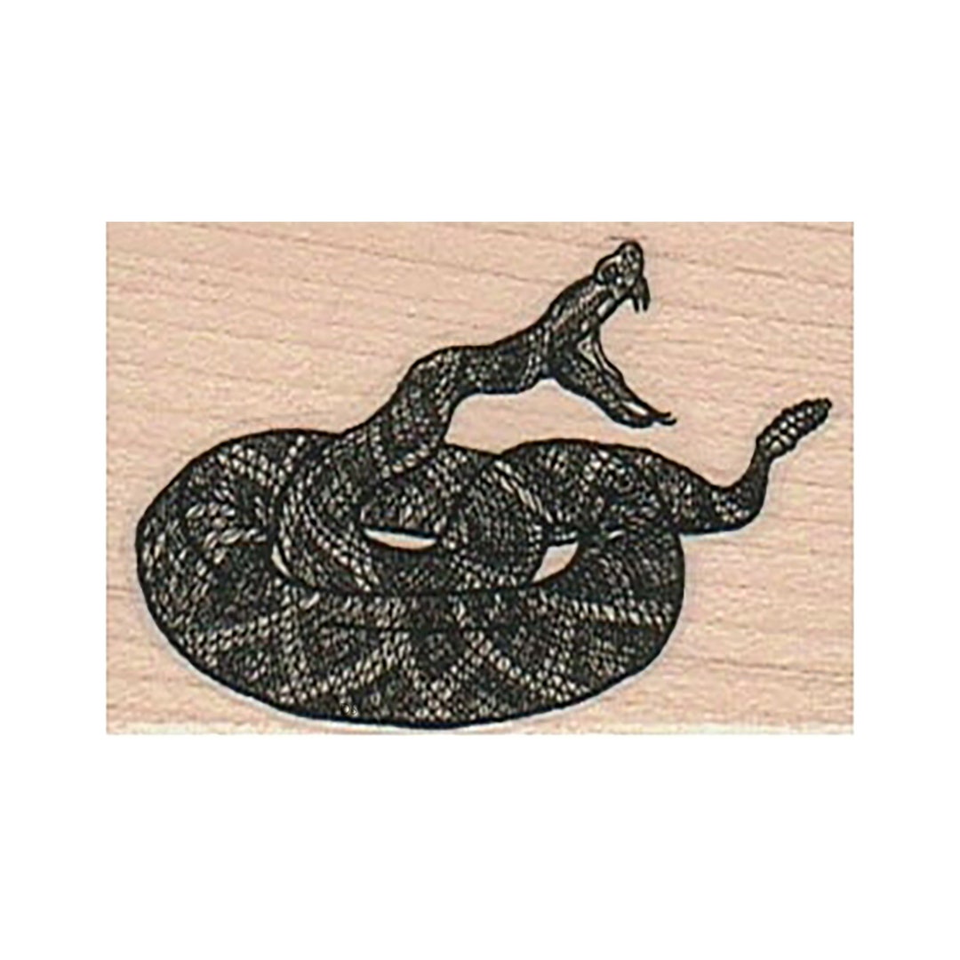 Snake RUBBER STAMP, Rattle Snake Stamp, Reptile Stamp, Striking Rattler ...