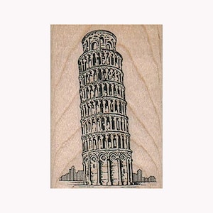 Leaning Tower of Pisa RUBBER STAMP, Italy Stamp, Travel Stamp, Vacation ...